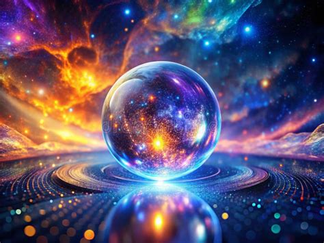 Cosmic Data Sphere A Surreal Orb Of Binary Code Suspended In A Vibrant Nebula Reflecting The