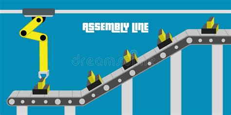 Assembly Line Poster Stock Vector Illustration Of Factory 171451718