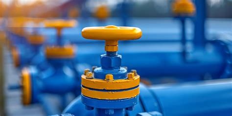 Closeup View Of Gas Pipelines Valves For Transporting Gas Or Oil