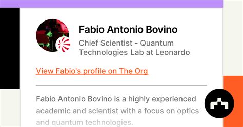 Fabio Antonio Bovino Chief Scientist Quantum Technologies Lab At Leonardo The Org