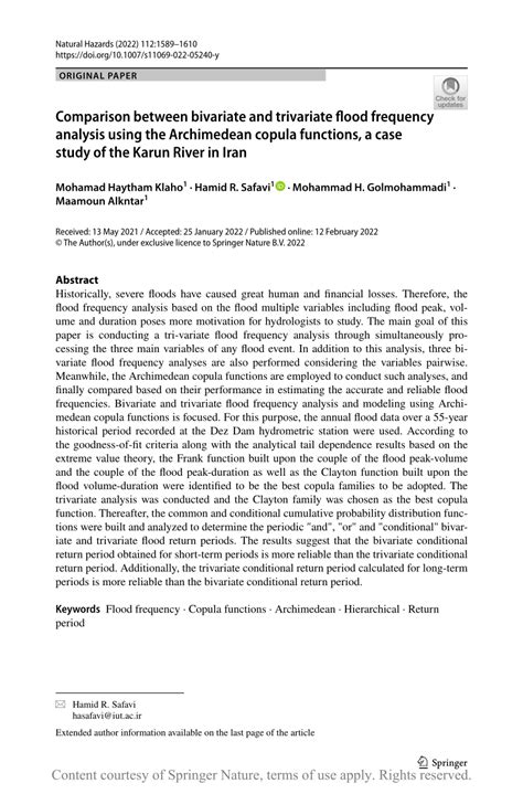 comparison between bivariate and trivariate flood frequency analysis