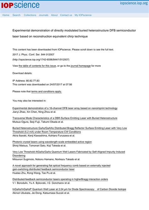 Solution Experimental Demonstration Of Directly Modulated Buried Heterostructure Dfb