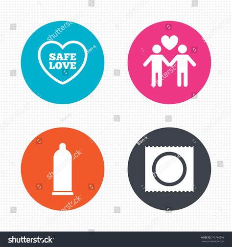 Circle Buttons Condom Safe Sex Icons Stock Vector Royalty Free Shutterstock