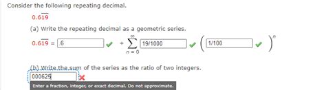 Solved Consider The Following Repeating Decimal A Chegg