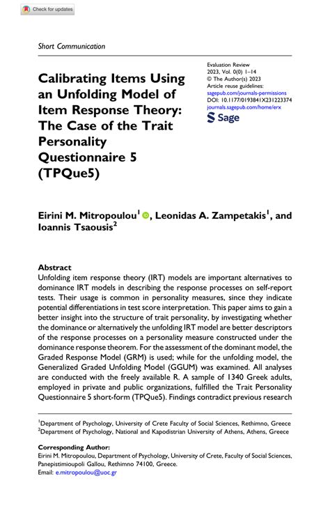 pdf calibrating items using an unfolding model of item response