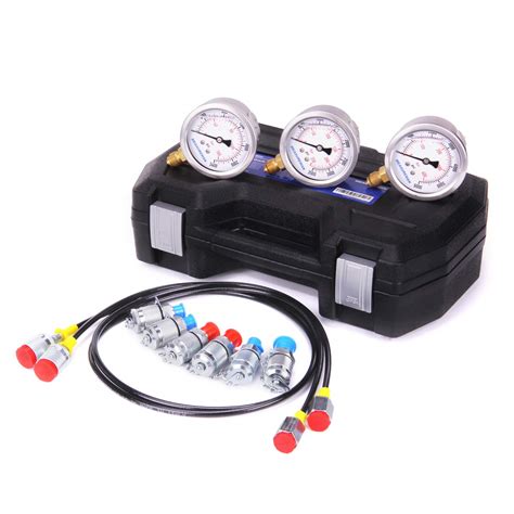 Measureman Portable Excavator Hydraulic Pressure Test Coupling Kit Including 6 Test Couplings
