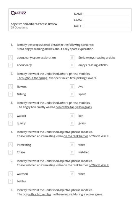 50 Misplaced And Dangling Modifiers Worksheets For Kindergarten On Quizizz Free And Printable