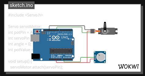 Servo With Potentialmeter Wokwi Esp32 Stm32 Arduino Simulator