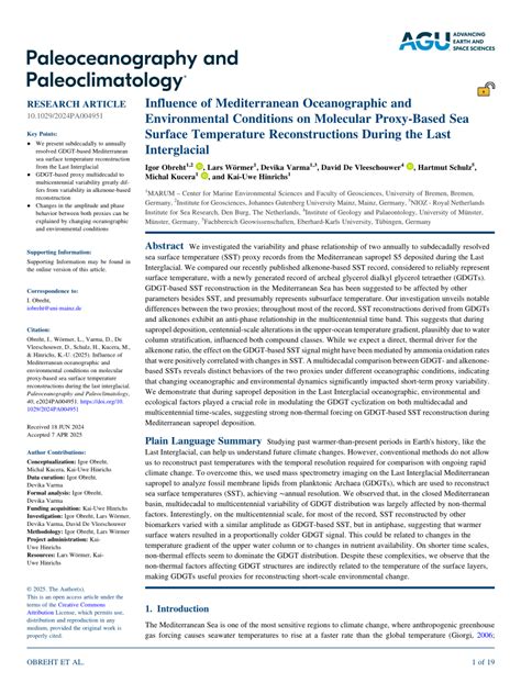 Pdf Influence Of Mediterranean Oceanographic And Environmental Conditions On Molecular Proxy