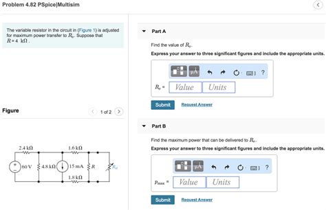 Solved Problem 4 82 Pspice Multisim The Variable Resistor In