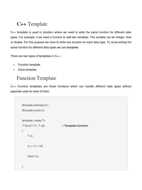 templates in c pdf subroutine c