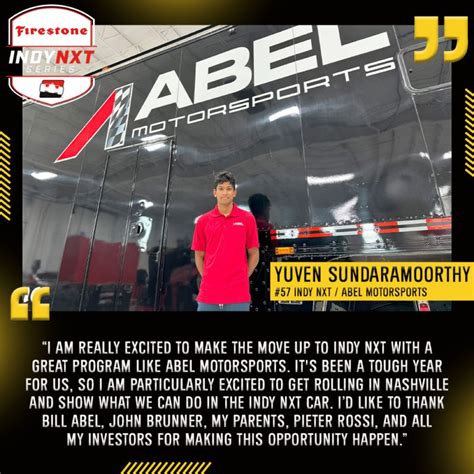 Yuven Sundaramoorthy Racing On Linkedin Indynxt Abelmotorsports