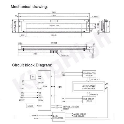 Futaba Vfd Display Module M402sd07g 80 Digits Blue Green