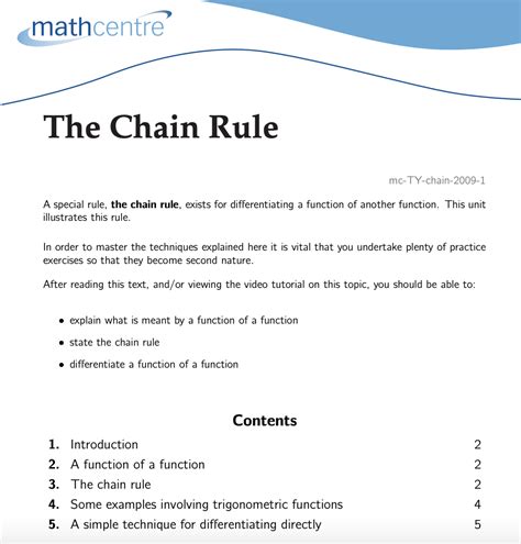Basics Calculus The Chain Rule NoteXchange