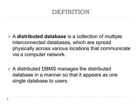 Distributed Databases Pptx Databases Computer Software And Applications