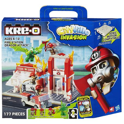 Kre O Cityville Invasion Fire Station Dragon Attack Set A3248