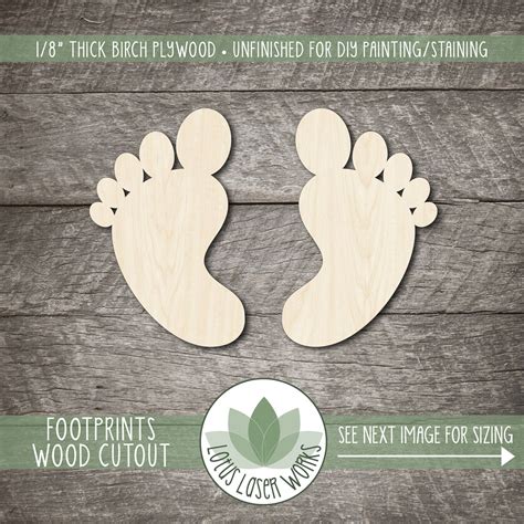 Wood Footprint Cutouts Unfinished Wood Blanks Wood Craft Etsy Wood Cutouts Wood Craft