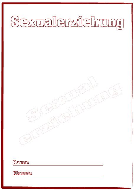 Sexualerziehung Deckblatt Ausdrucken Deckblaettereu
