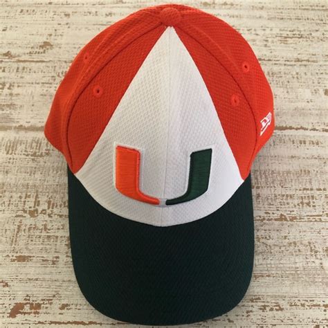 New Era Accessories Fitted White Orange Green Miami Hurricanes Hat Poshmark