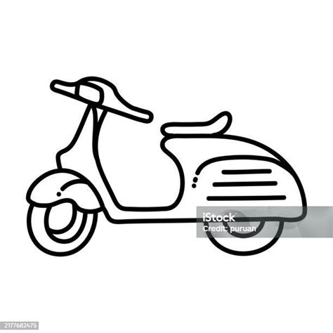 빈티지 스쿠터 아이콘 손으로 그린 벡터 일러스트 레이 션 감시에 대한 스톡 벡터 아트 및 기타 이미지 감시 검은색 고전 양식 Istock