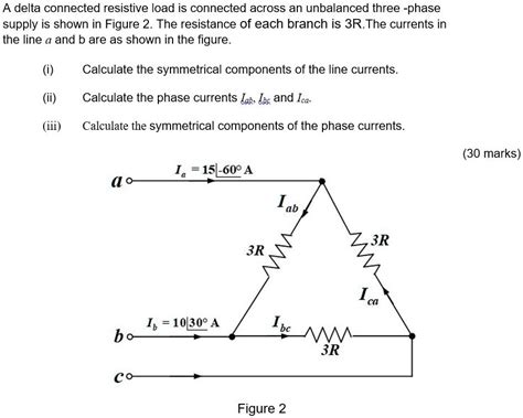 Solved A Delta Connected Resistive Load Is Connected Across An Unbalanced Three Phase Supply
