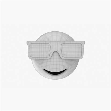 Emoji 076 Smiling With Glasses 3d Model Download Symbols On