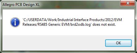 ODB Export Fails Brd Odb Log Does Not Exist PCB Design PCB Design IC Packaging