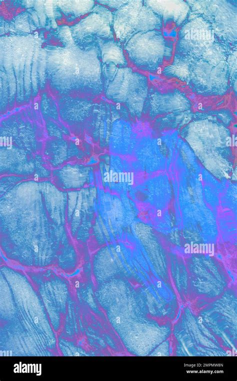 Abstract Photo Of Glow Neon Blue Surface Texture With Light Reflection