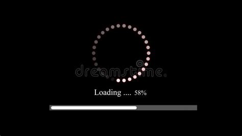 Circular Loading Animation With Progress Bar And Percentage Indicator On A Black Background