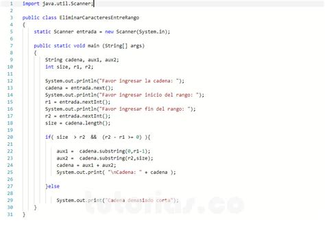 Funciones Java Eliminar Caracteres Entre Rango Tutorias Co