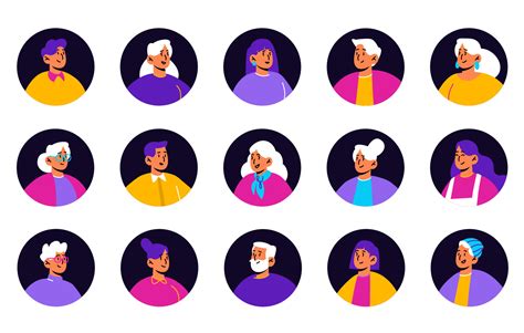 People Avatars For Social Media Or Profile In App 13396205 Vector Art At Vecteezy