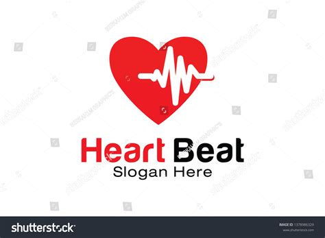 Heart Beat Logo Design Template Stock Vector Royalty Free 1378986329