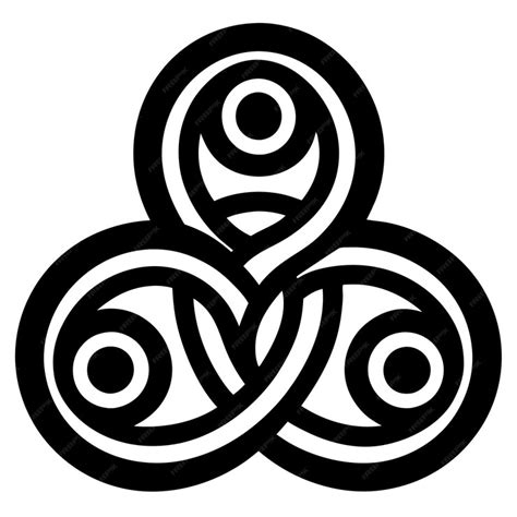 Celtic Triskelion With Three Interlocking Spirals Vector Art And