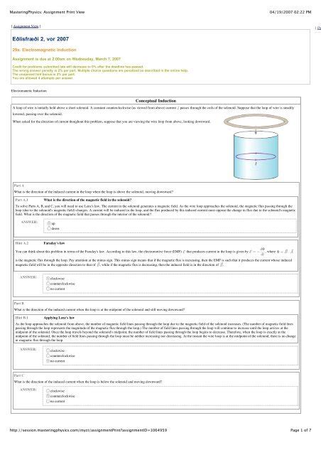 Masteringphysics Assignment Print View