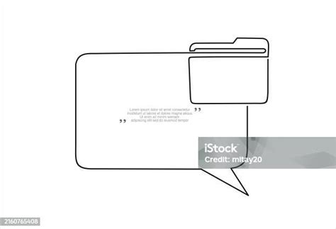 폴더와 말풍선의 연속적인 한 선 그리기 흰색 배경에 유행 한 라인 아트 벡터입니다 벡터 일러스트 레이 션 개념에 대한 스톡 벡터 아트 및 기타 이미지 Istock