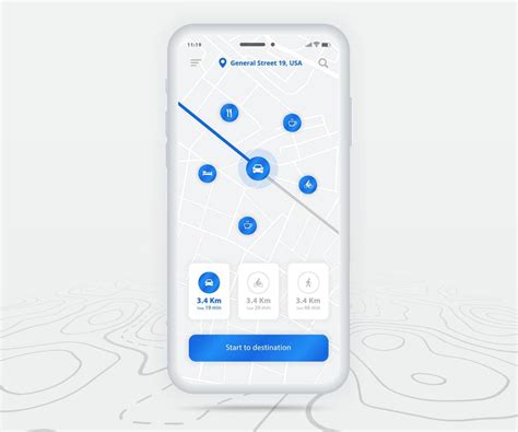 Map Gps Navigation Ux Ui Concept Smartphone Map Application And