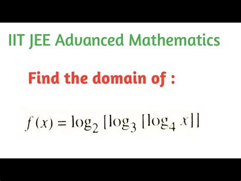 IIT JEE Advanced Mathematics A Nice Logarithmic Function PROF B DASH SIR