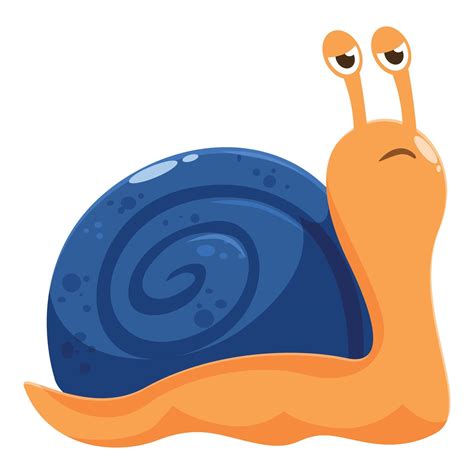 Sad Orange And Blue Snail Looking Up With Tired Eyes 50729231 Vector