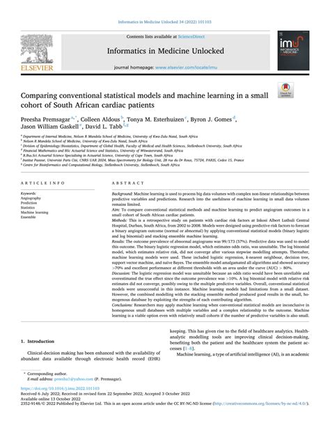 Pdf Comparing Conventional Statistical Models And Machine Learning In