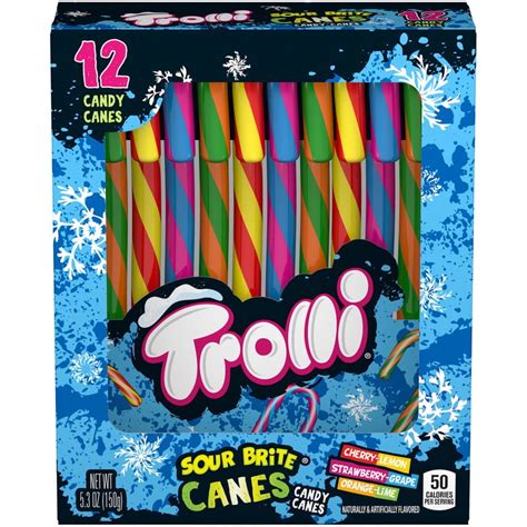 Trolli Sour Brite Candy Canes Holiday Stocking Stuffers 53 Oz 12ct Box