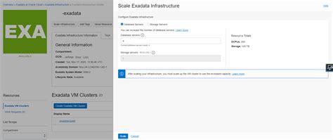 Scaling Exadata Cloud Service X8m Compute