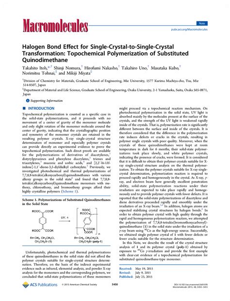 Halogen Bond Effect For Single Crystal To Single Crystal Transformation