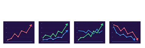 Collection Abstract Graph Line Moving Up And Down Vector Image