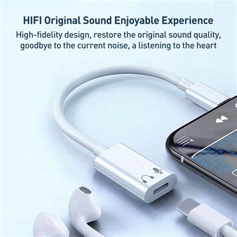 USB C Type C To Pin Audio Adapter Cable For IPhone Series White