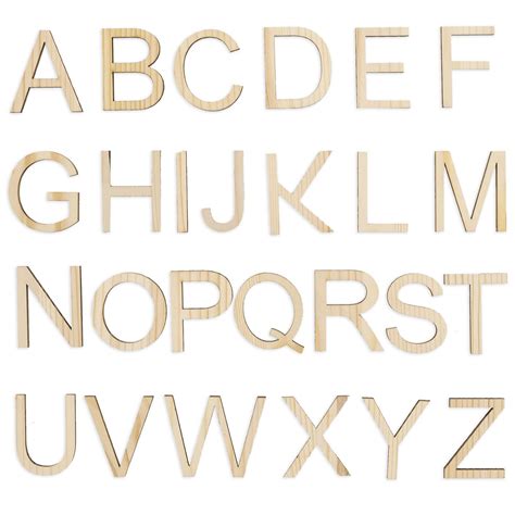 Set Of 26 Unfinished Wooden Letters 1 75 Inches Color Beige Model