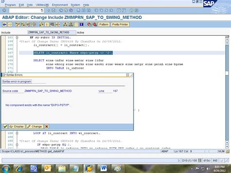No Component Exists With The Name Ekpo Pstyp Sap Community