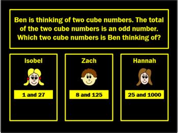 Cube Numbers Powerpoint Game By Arithmetickx By Tickx And Tints TPT
