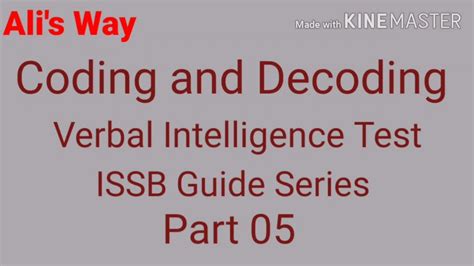 Coding And Decodingverbal Intelligence Testissb Guide Series Part05