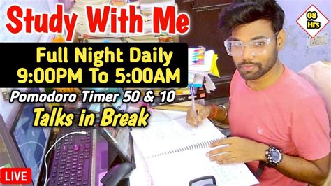 Live 8 Hour Study With Me For Upsc Ias 📚🌧 Rain Sounds And Pomodoro
