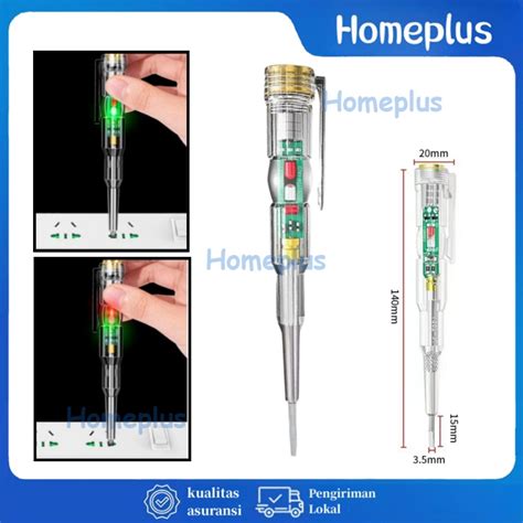 Jual Homeplus Obeng Tester Obeng Tespen Minus Test Listrik Tes Pen Lampu Led Merah Hijau Tester